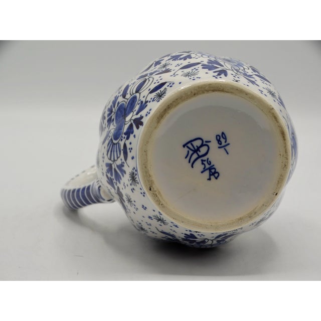 Antique Delft PItcher With Birds | Chairish