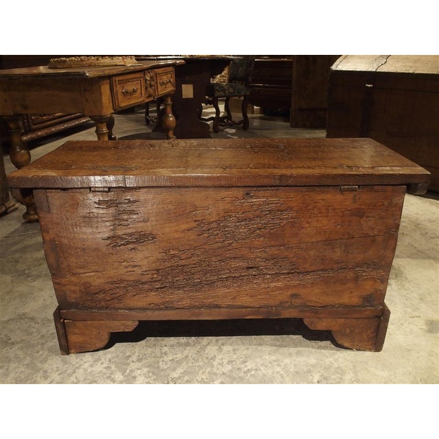 Small 17th Century French Gothic Trunk in Carved Oak | Chairish