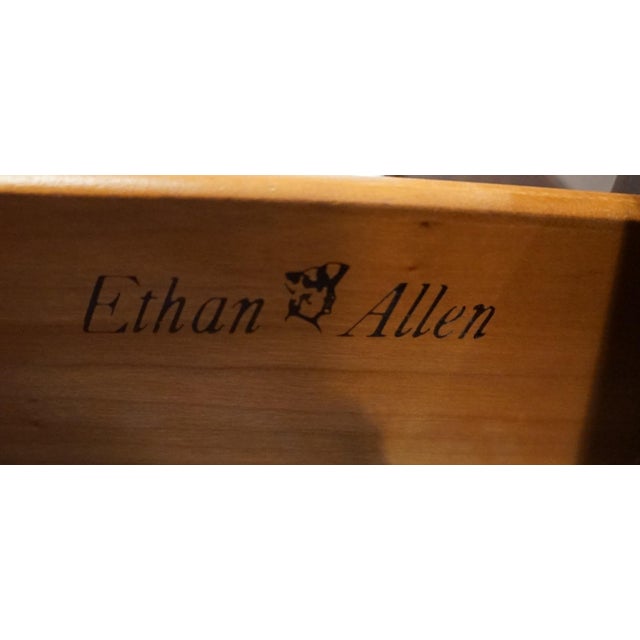 Ethan Allen Georgian Court Solid Cherry Traditional Style 67" Breakfront Lighted Display China ...