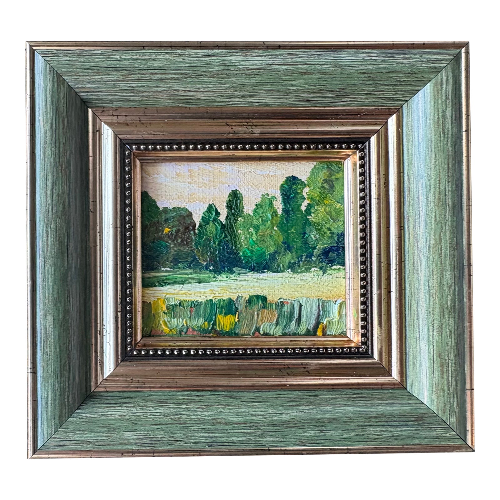 Vintage European Oil Abstract Expressionist Landscape Painting, Framed ...