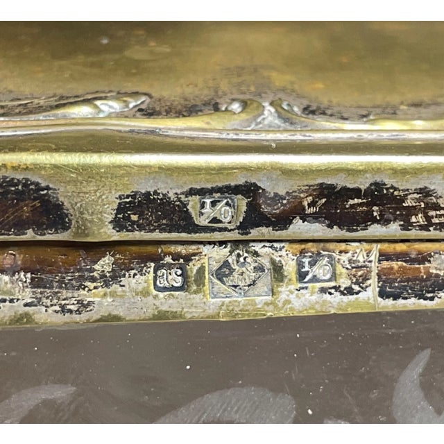 Antique 1800s Ornate Silverplate Brass Cut Etched Crystal WMF Casket ...