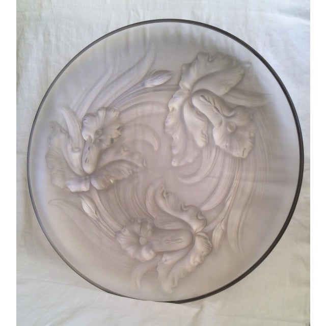 Vintage Frosted Glass Platter Chairish
