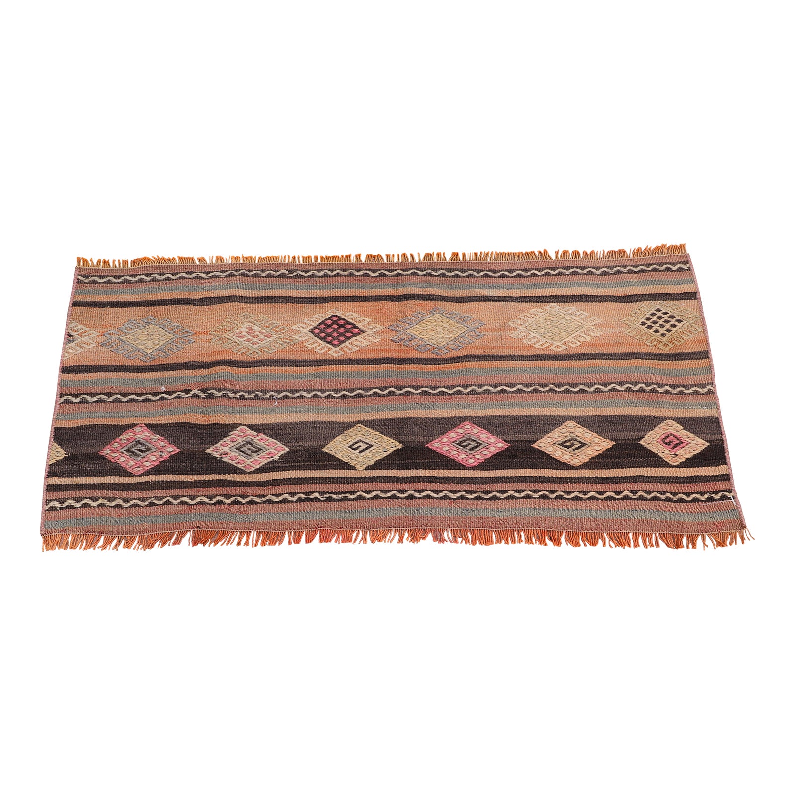 1960s Southwestern Antique Nomadic Small Wool Kilim Rug | Chairish