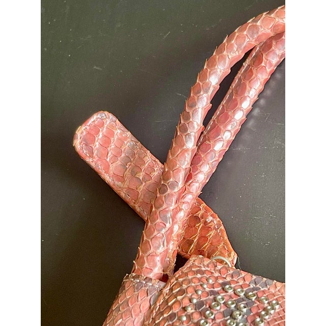 1990s Gianni Versace Iridescent Pink Python Two Strap Shoulder Bag ...