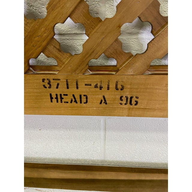 Vintage 1969 Thomasville King Size Lattice Cannonball Headboard | Chairish