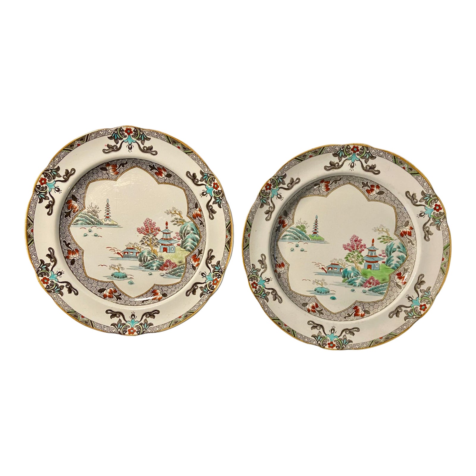 Antique Spode "Landscape" Copland England Dinnerware Plates- Set of 2 ...