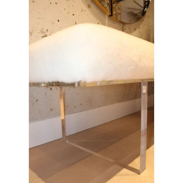 Luxe Pour Maison Lucite With Shearling Bench | Chairish