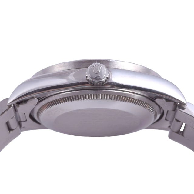 1990s Rolex Air King Original Brushed Silver Dial Wrist Watch | Chairish