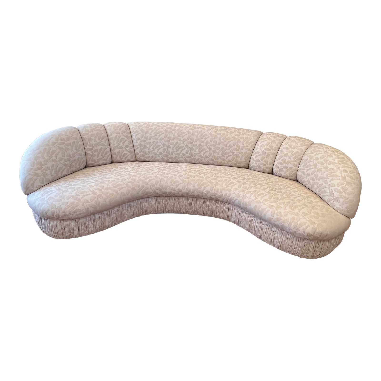 1980s Postmodern Attributed to Vladimir Kagan Style Kidney Sofa | Chairish