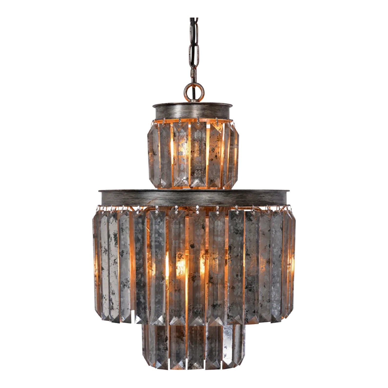 Matthew Izzo Home Small Crossroads Art Deco Three Tier Mercury Glass ...