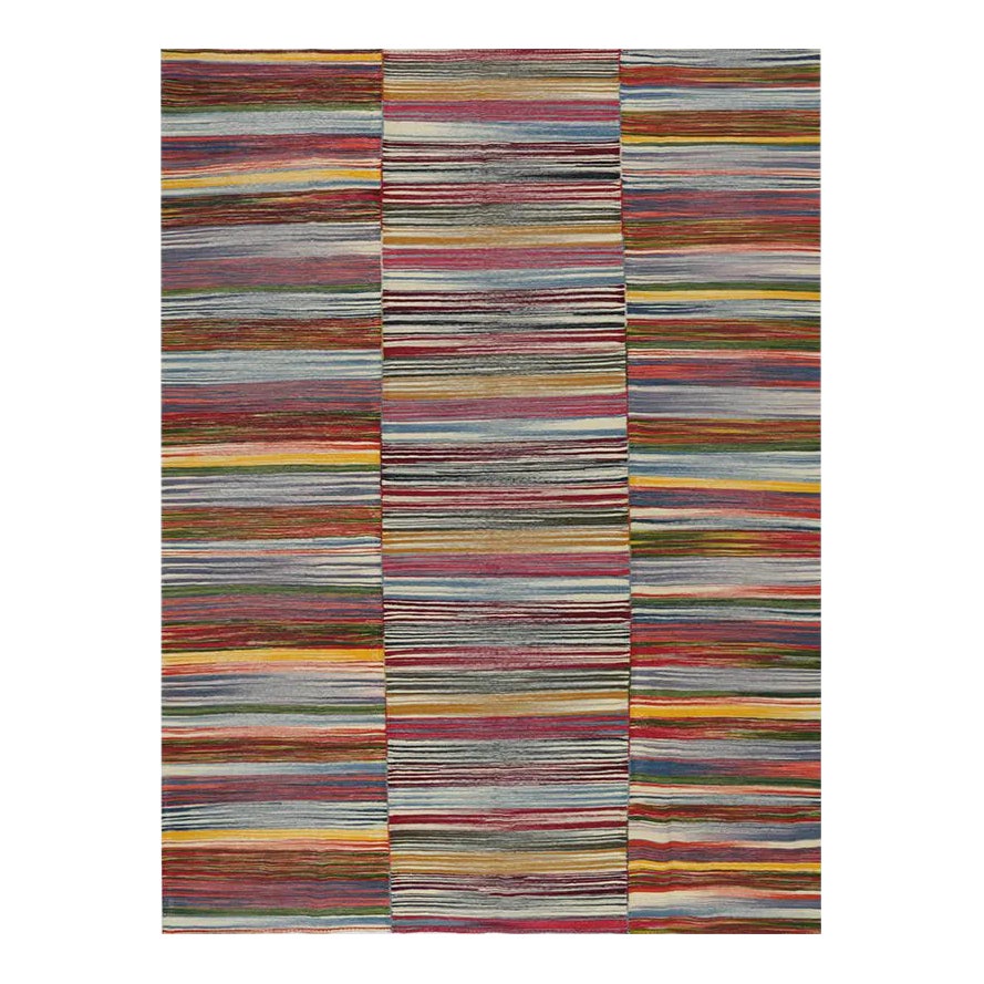 1990s Handwoven Scandinavian Style Kilim Area Rug 7’3″ X 9’5″ | Chairish