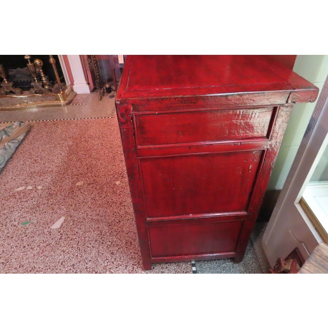 19th Century Chinese Red Lacquered Chest | Chairish