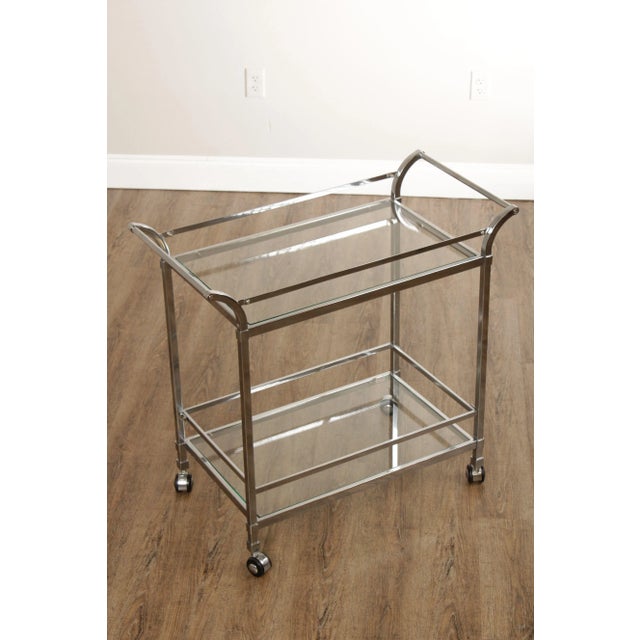 Vintage Chrome & Glass Trolley or Bar Cart | Chairish