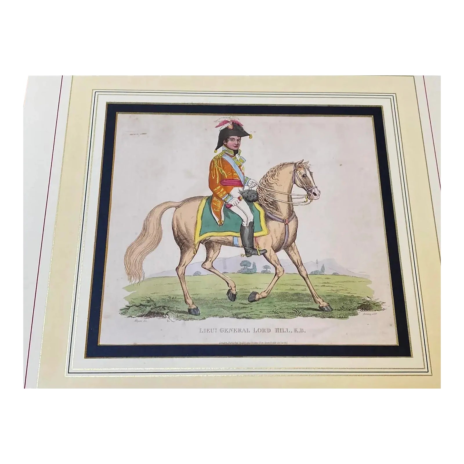 Napoleonic Wars “Lieutenant General Lord Hill” Hand Colored Engraving C ...