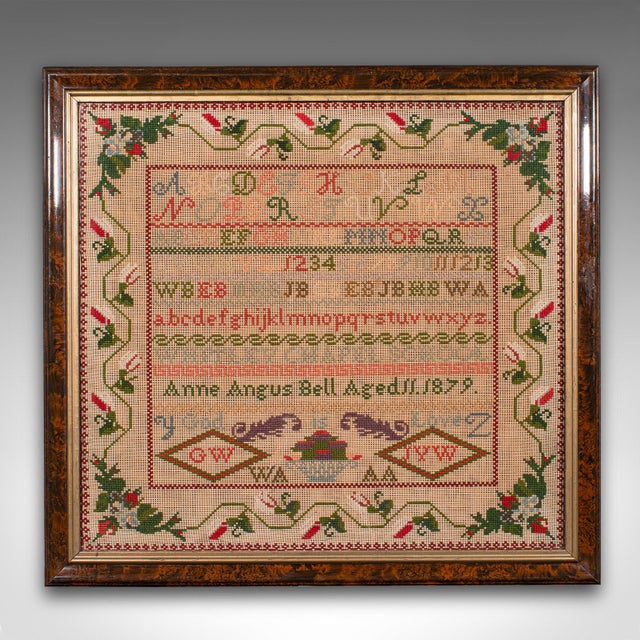 1880's Large Antique School Sampler | Chairish