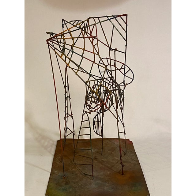 Mid Century Modern Abstract Wire Rod Sculpture | Chairish