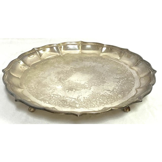 Vintage International Silver Co. Silverplate Footed Tray | Chairish
