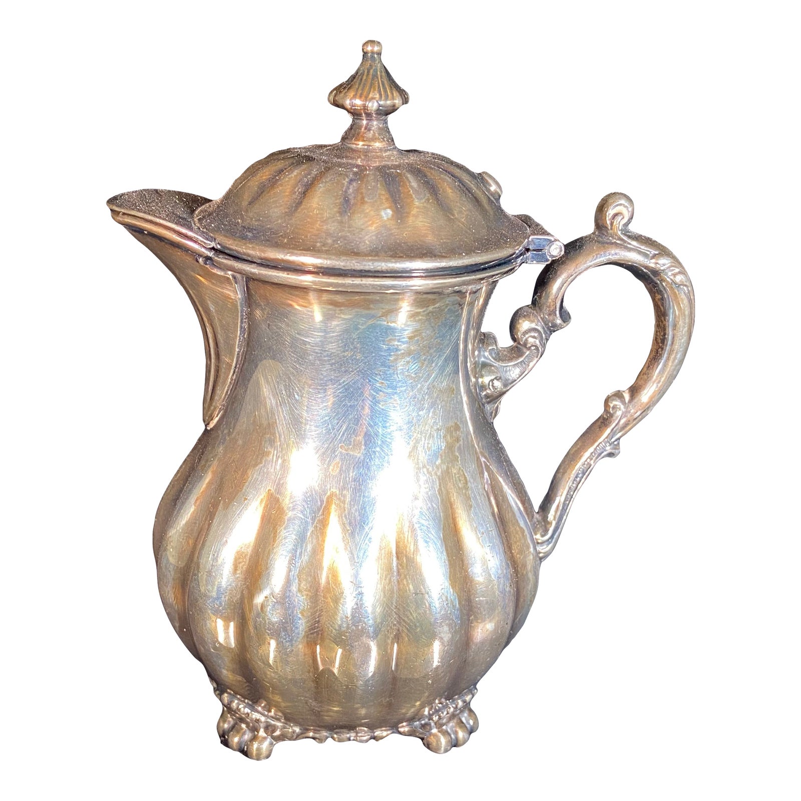Pairpoint Silver Footed Creamer With Lid | Chairish