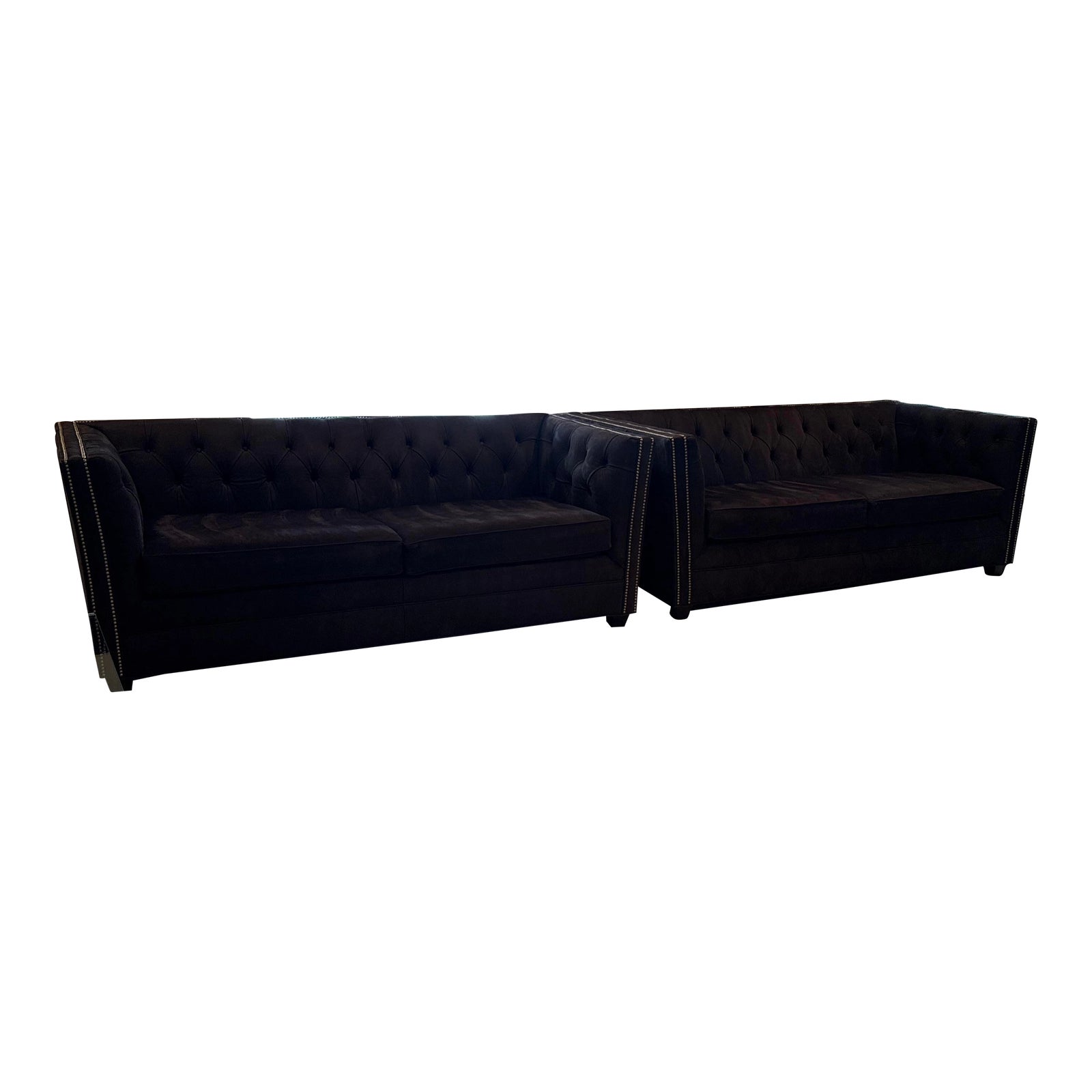 black suede sofas