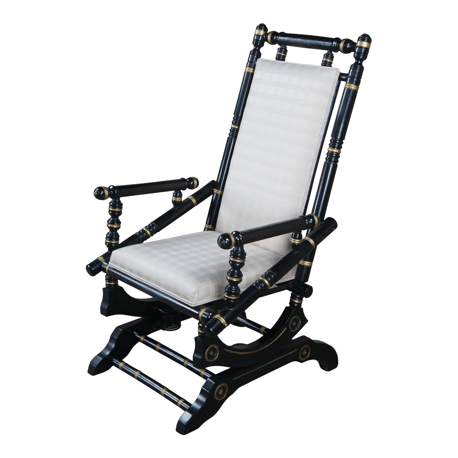 Antique 19th Century Victorian Ebonized Platform Rocker Rocking Chair ...