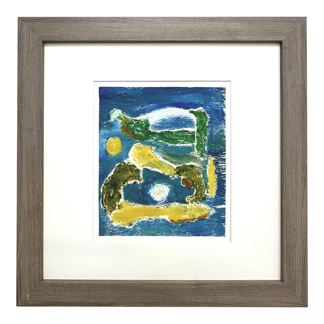 Mid Century Abstract Mixed Media Print, Signed by Artist Edith Beck ...