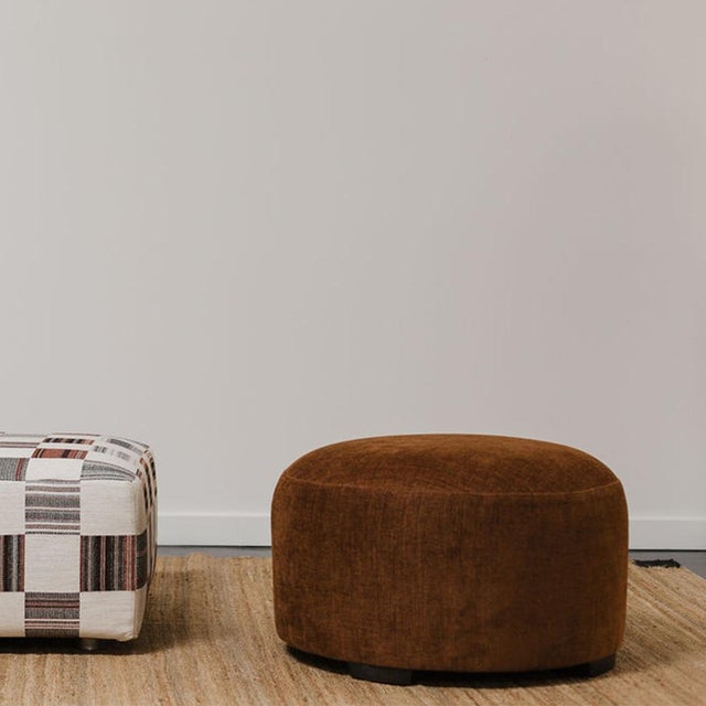 1980s Vintage Round Ottoman | Chairish