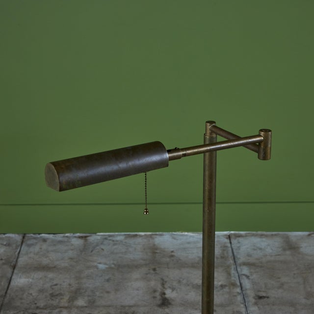 Koch & Lowy Style Patinated Brass Floor Lamp | Chairish