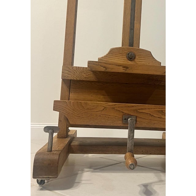 French Solid Oak Television Easel Restoration Hardware | Chairish