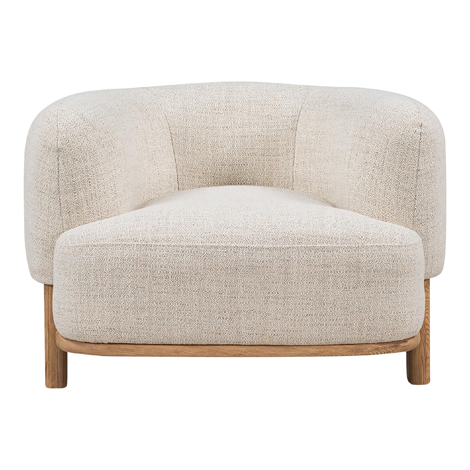 Mona Neutral U-Back Easy Chair | Chairish
