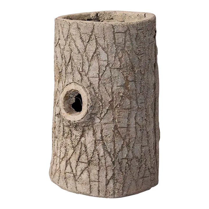 Antique Faux Bois Tree Trunk Planter | Chairish