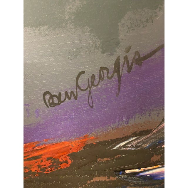 Ben Georgia, Six Foot Round Abstract Oil on Canvas, Circa 1990s | Chairish