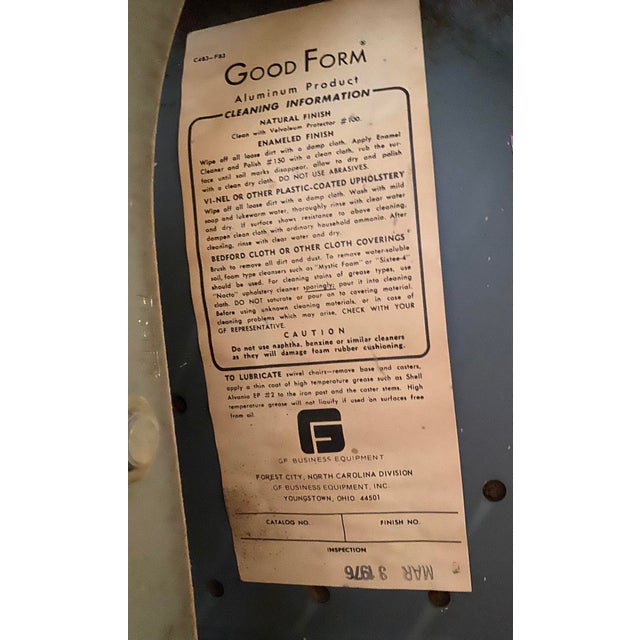 1970s Vintage Good Form Office Chair | Chairish