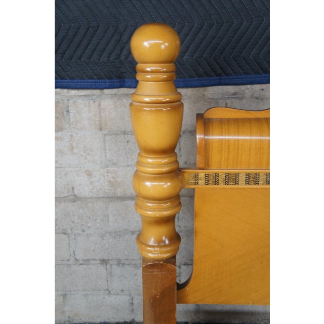 Vintage Late Art Deco Mahogany Waterfall Full Size Burl & Inlay 4 ...