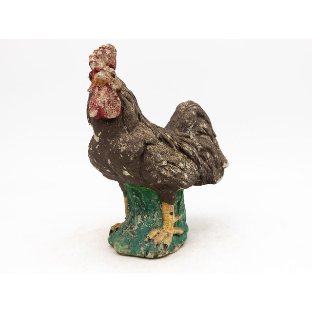 Polychrome Stone French Country Rooster, Mid 20th Century | Chairish