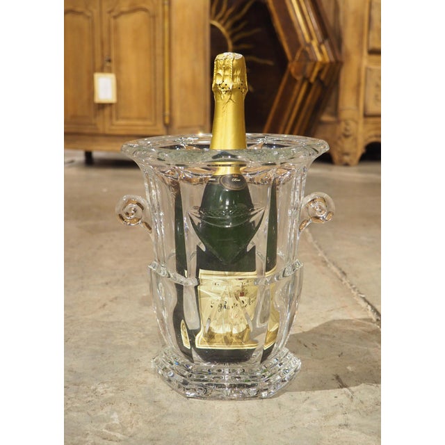 A French Crystal Champagne Bucket With Escutcheon | Chairish