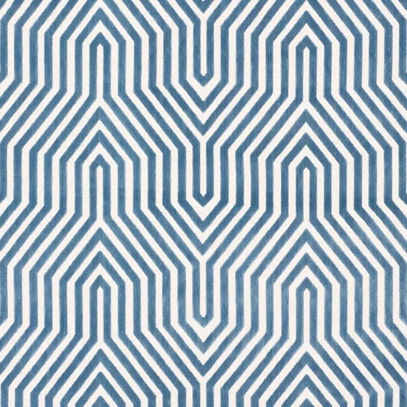 Schumacher X Mary Mcdonald Vanderbilt Velvet Fabric in Marine | Chairish