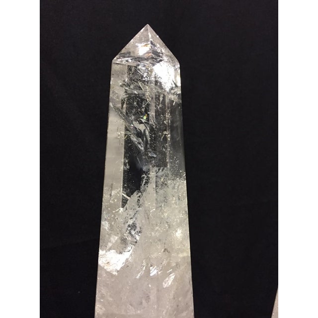 Large Modern Hand Carved and Hand Polished Rock Crystal Obelisks | Chairish