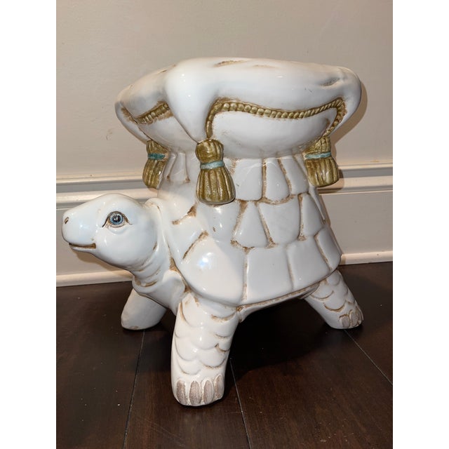 1970s Italian Pottery Turtle Garden Stool | Chairish