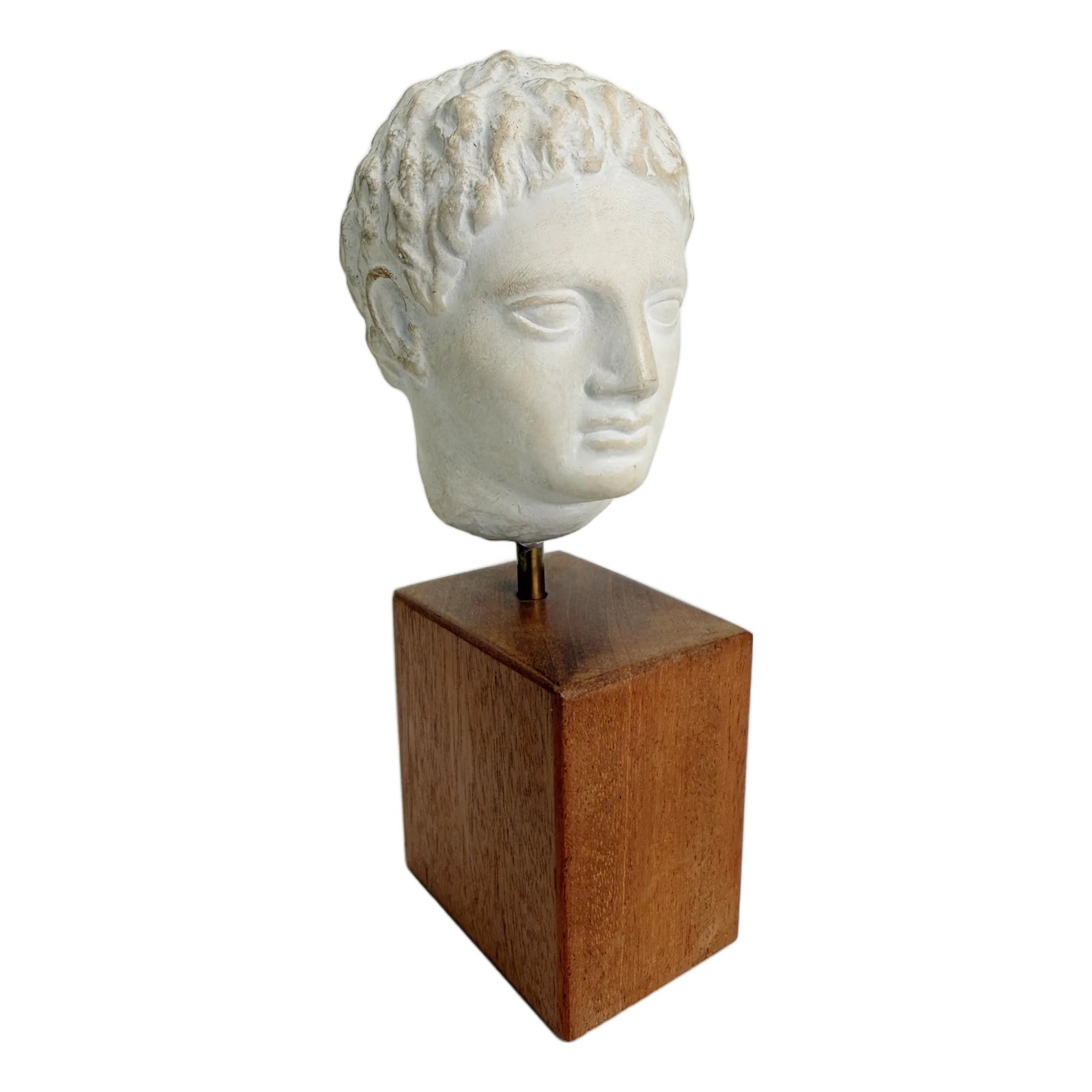 Vintage Bust of Roman Emperor Augustus on Wood Base | Chairish