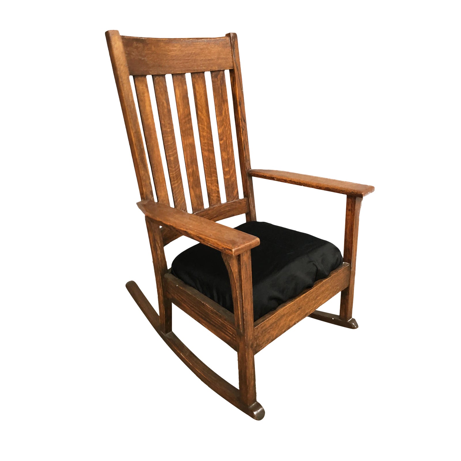 Mission Chestnut Slat Back Rocking Chair by National Chair Co | Chairish