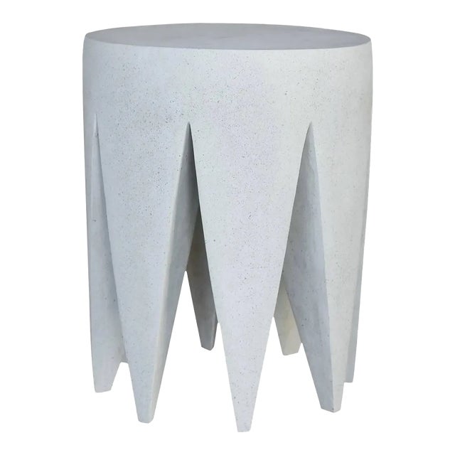 Cast Resin 'King Me' Stool, White Stone Finish by Zachary A. Design ...