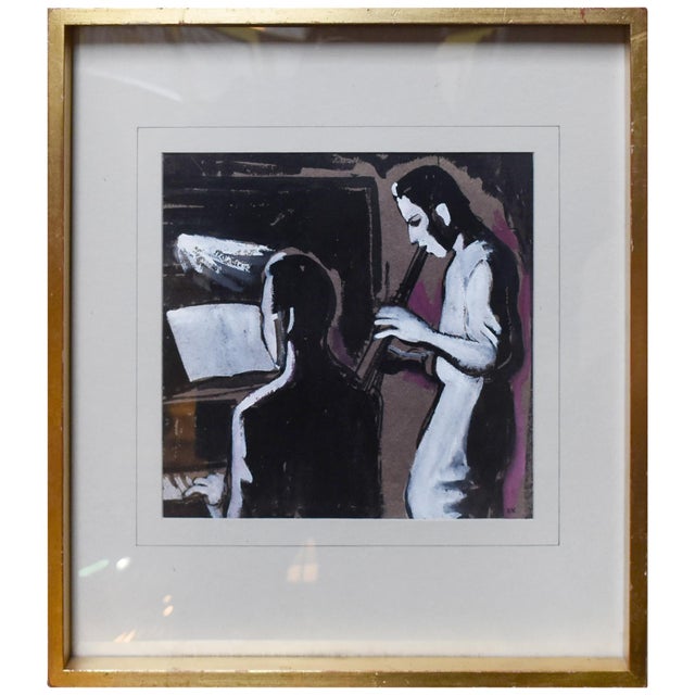 Erna Klein Watercolor "Musicians" | Chairish