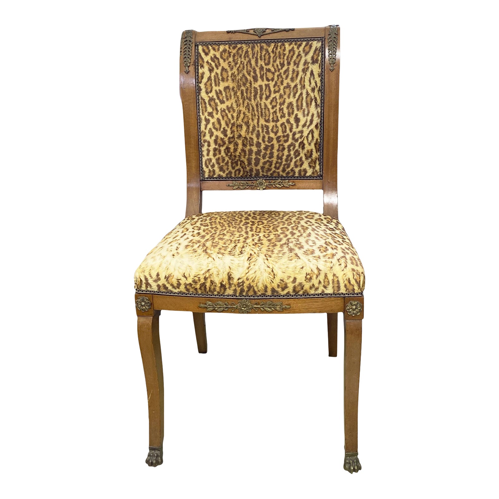 Early 19th Century French Empire Regency Side Chair W/ Bronze | Chairish