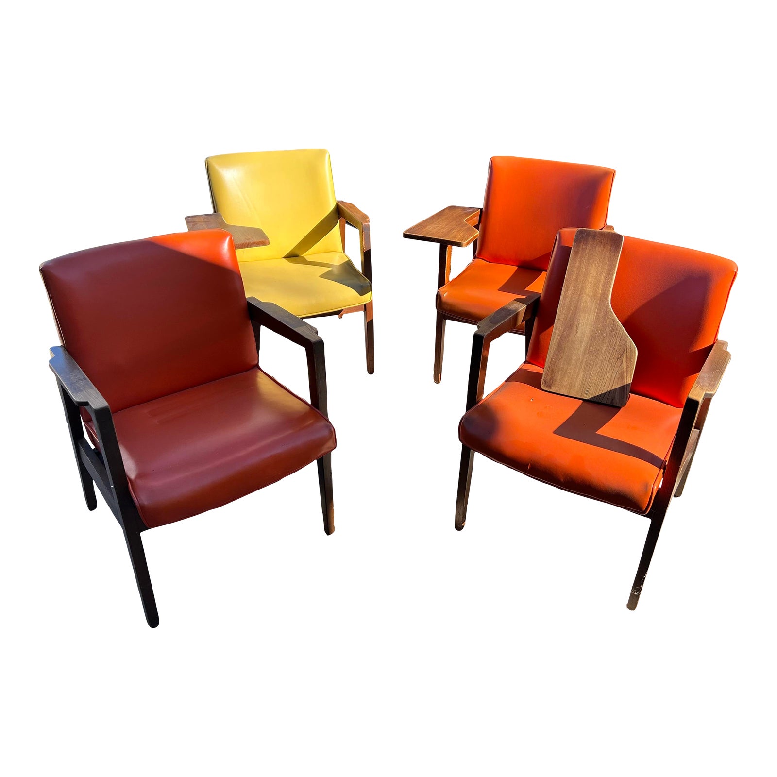 1969 Vintage Office Chairs With Removable Arm Table by Paoli Chair ...