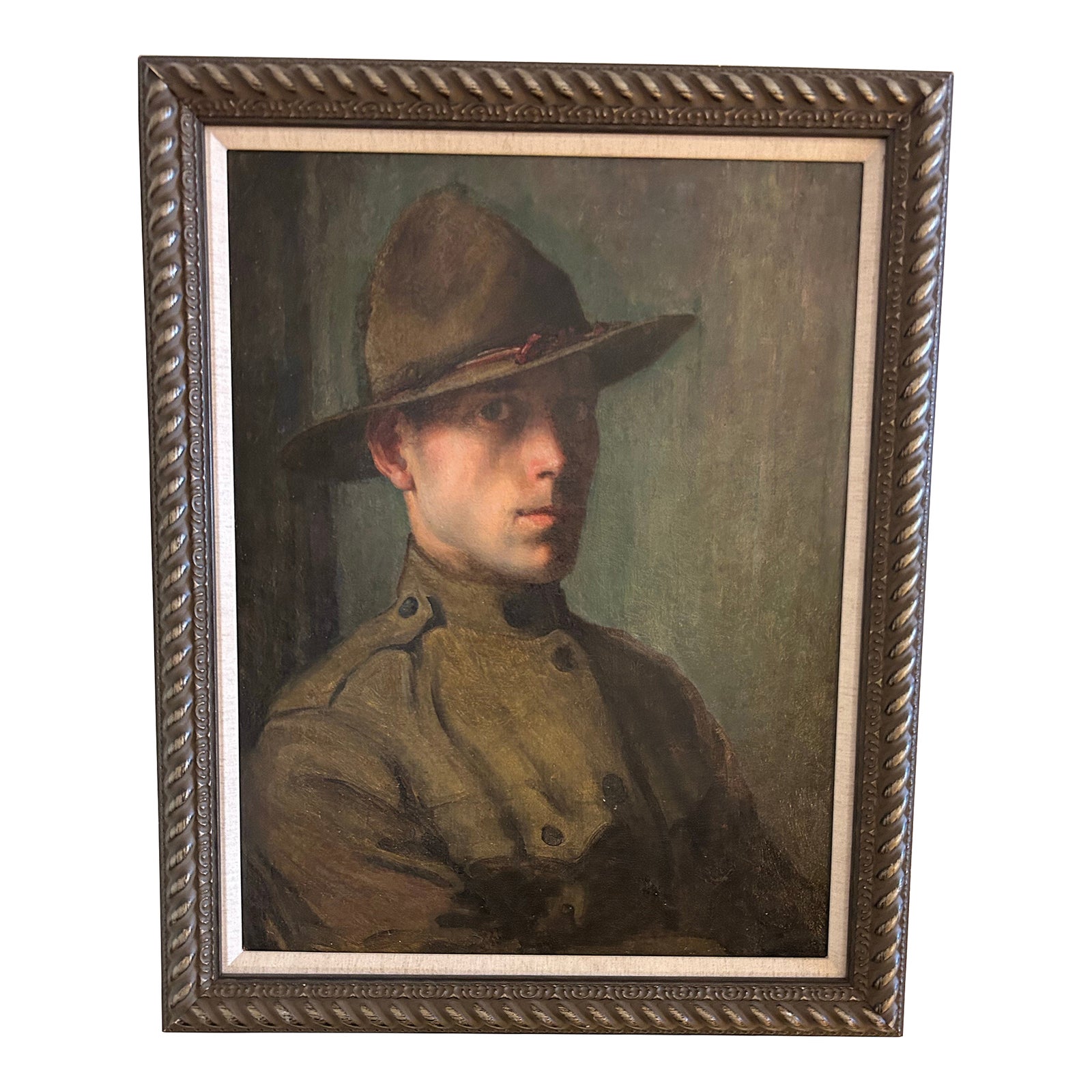 1910s Antique Impressionist Portrait of a Ww1 Soldier, Framed | Chairish