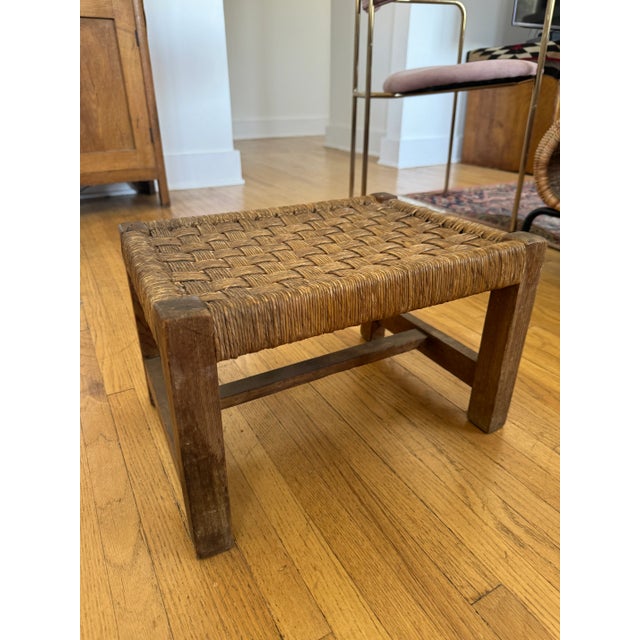 1950s Vintage Ottoman Weave Stool | Chairish
