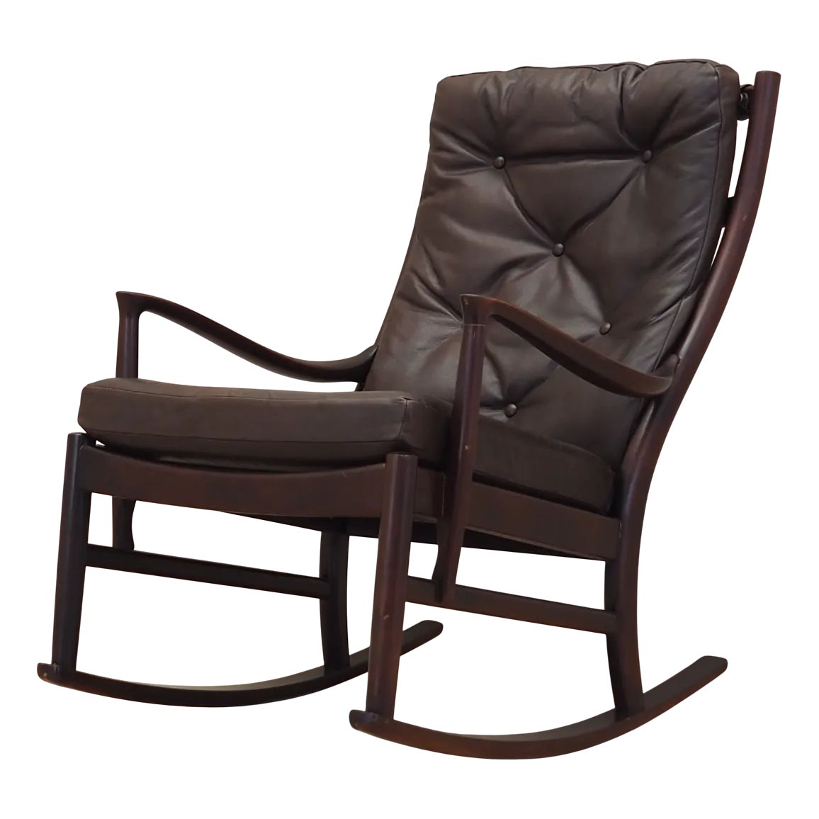 Vintage Danish Beech Rocking Chair, 1980s | Chairish