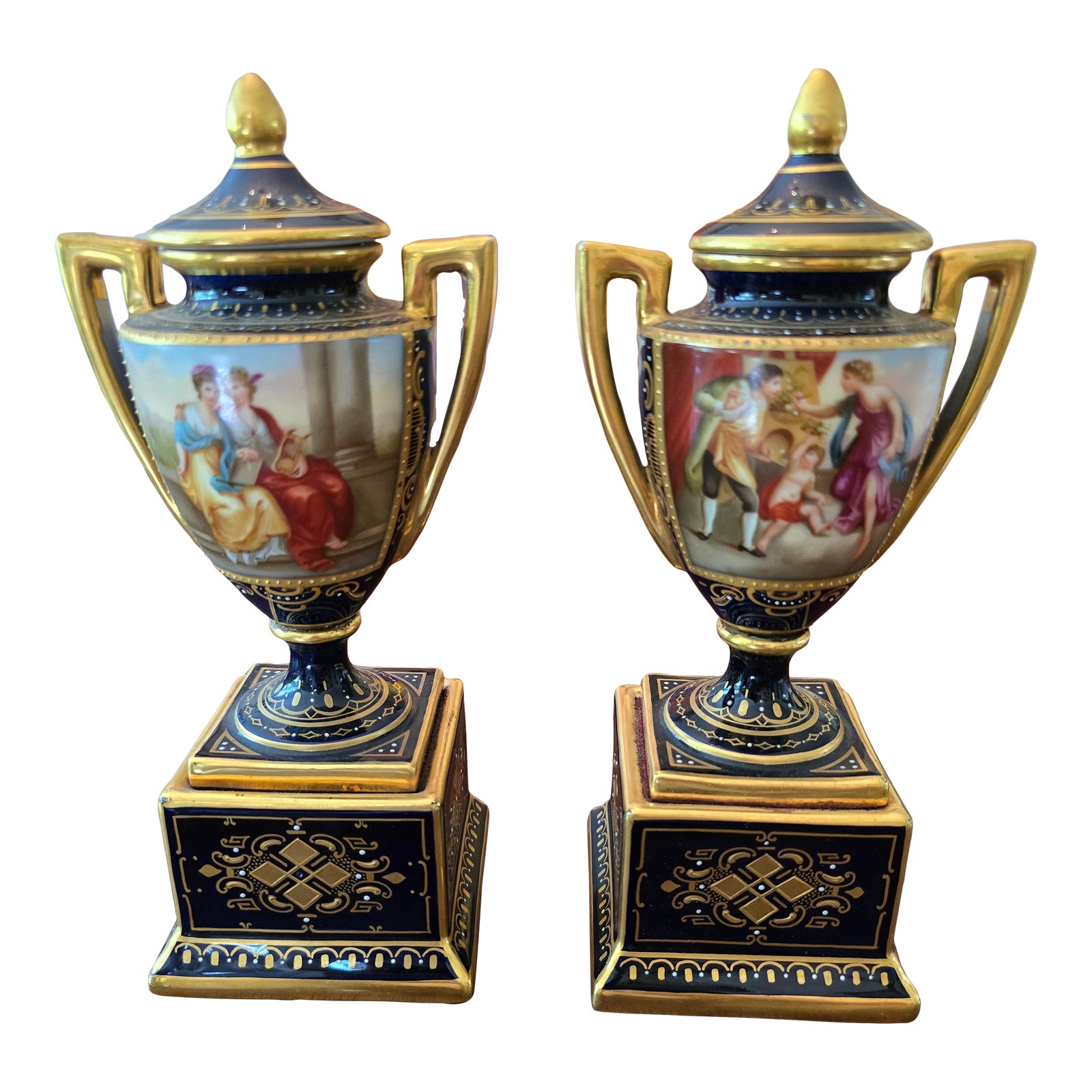 Antique Royal Vienna Signed and Marked Urns- a Pair | Chairish
