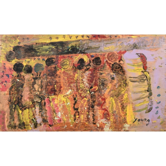Original Purvis Young Folk Art Painting on Plywood, Untitled, Estate of ...