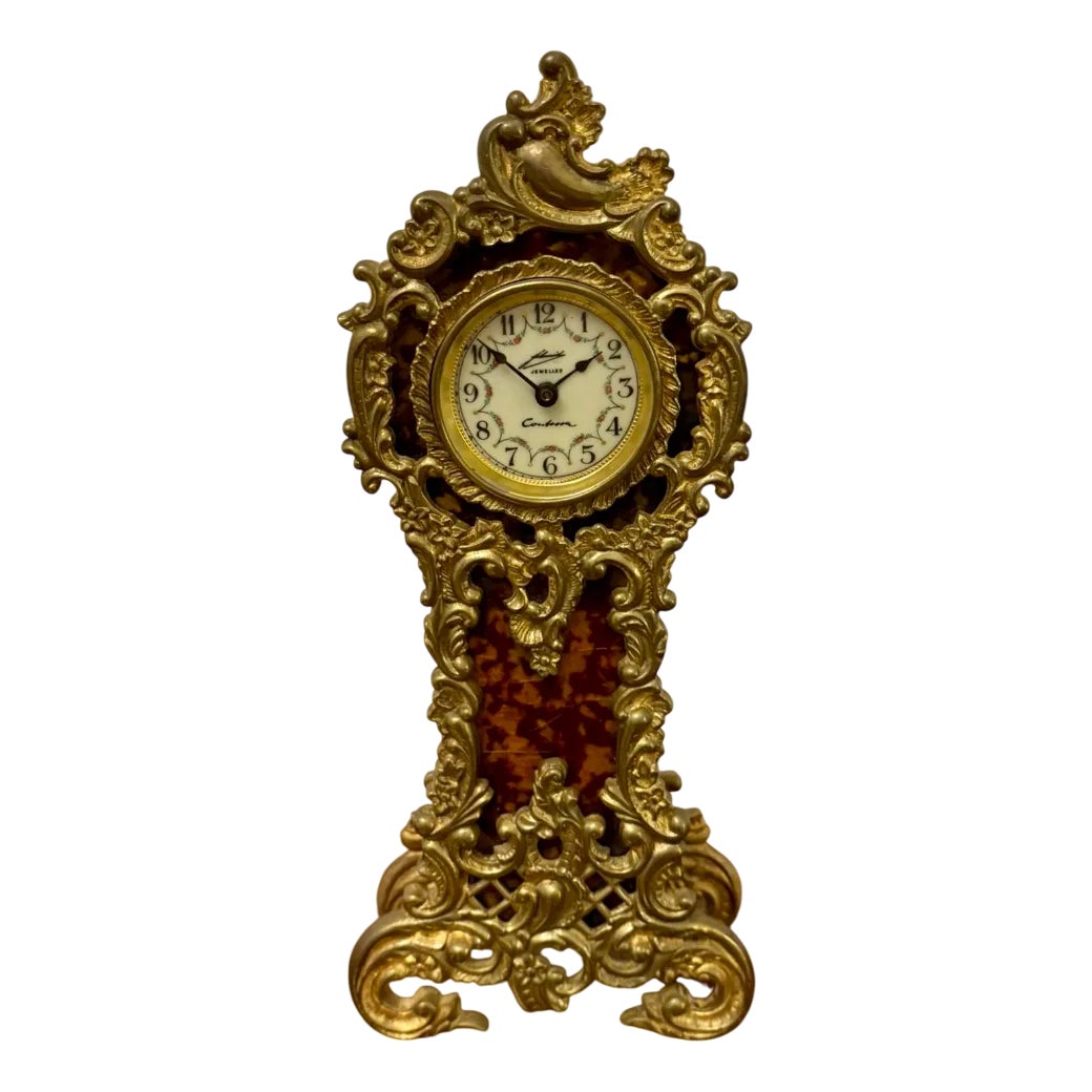 Antique Edwardian Ornate Gilded Brass Longcase Clock, 1900 | Chairish
